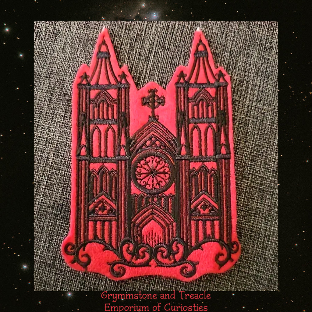 Cathedral Embroidered Patch – Grymmstone and Treacle Emporium